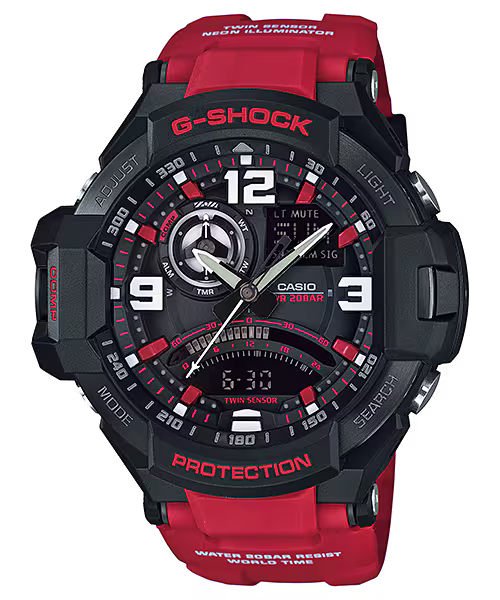 G-SHOCK MASTER OF G GA1000-4B GRAVITYMASTER Red Watch