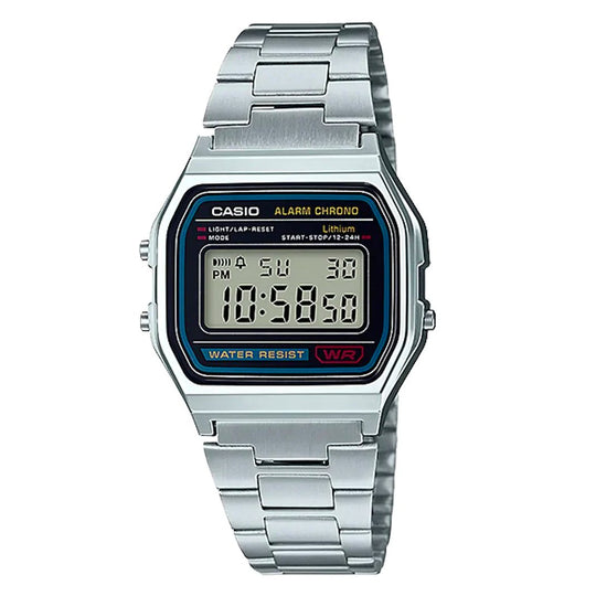 CASIO A158WA-1D Vintage Stainless Steel Silver Digital Watch