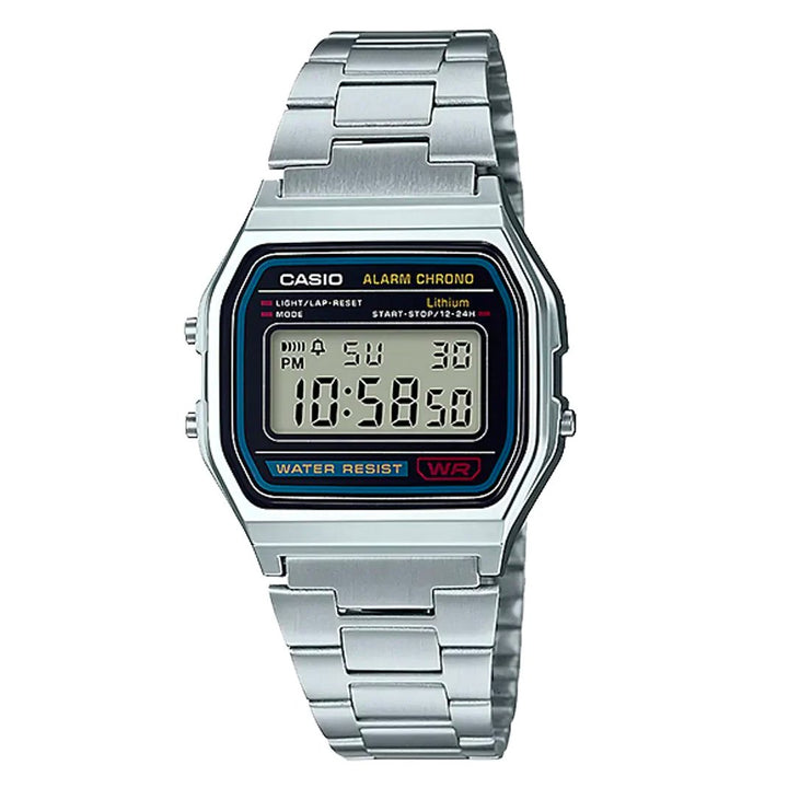 CASIO A158WA-1D Vintage Stainless Steel Silver Digital Watch